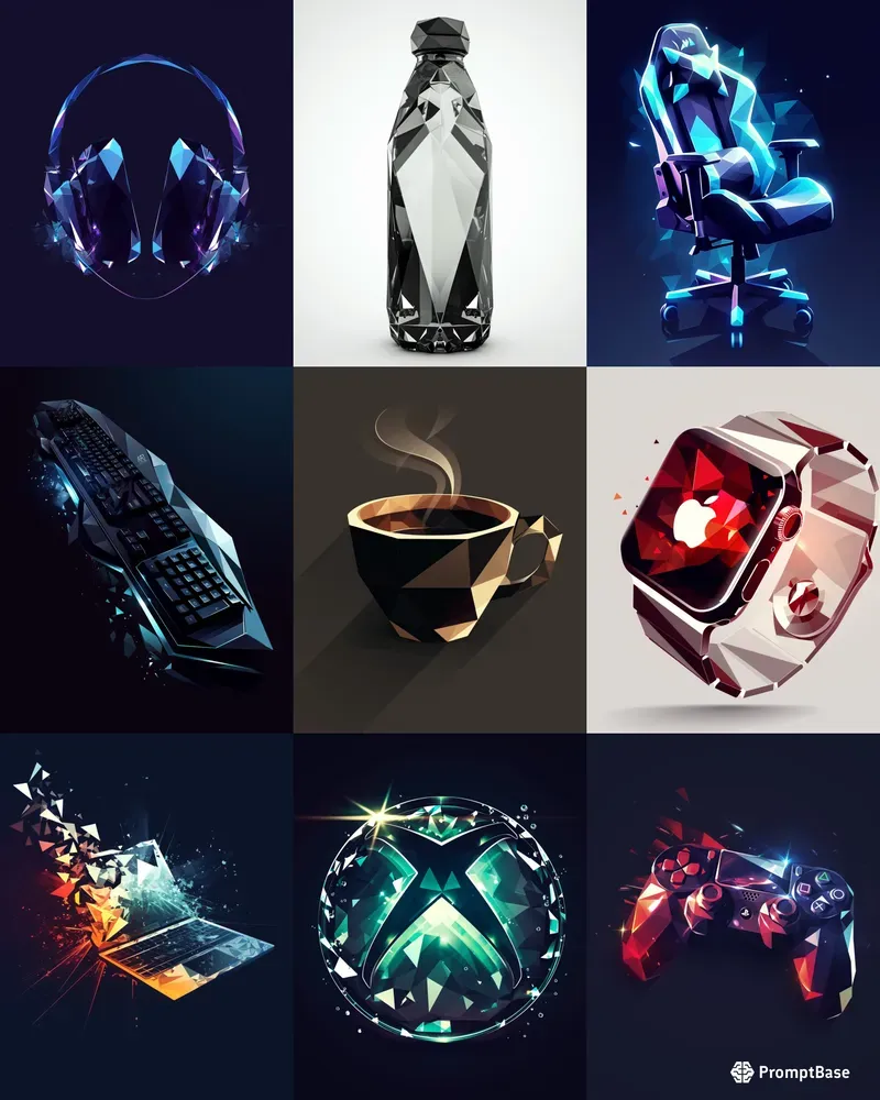 Low Poly Perfection Modern Logos Icons Midjourney Prompt | PromptBase