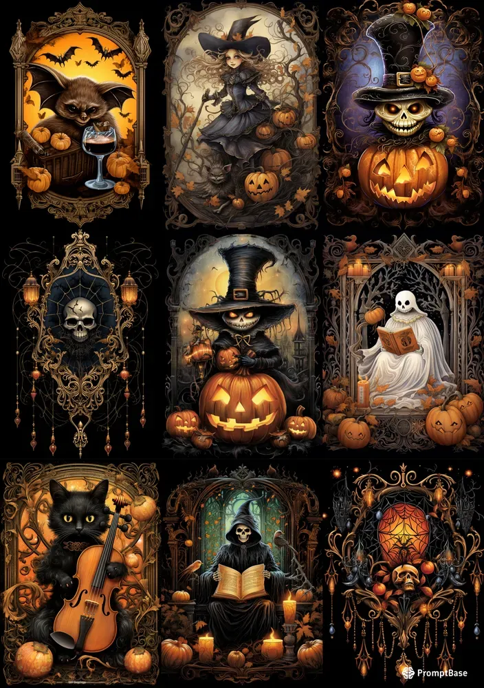 Gothic Halloween Acrylic Poster Art Midjourney Prompt | PromptBase