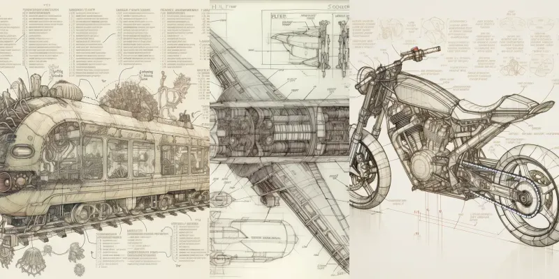 Technical Drawings Of Objects Midjourney Prompt | PromptBase