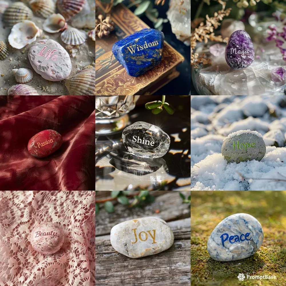 Customizable Stone Message Photos Midjourney Prompt | PromptBase