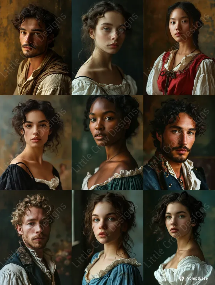 Renaissance Portraits Photographs Midjourney Prompt | PromptBase