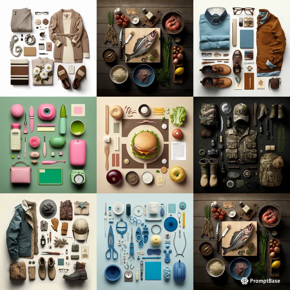 Knolling Professional Lighting Midjourney Prompt | PromptBase