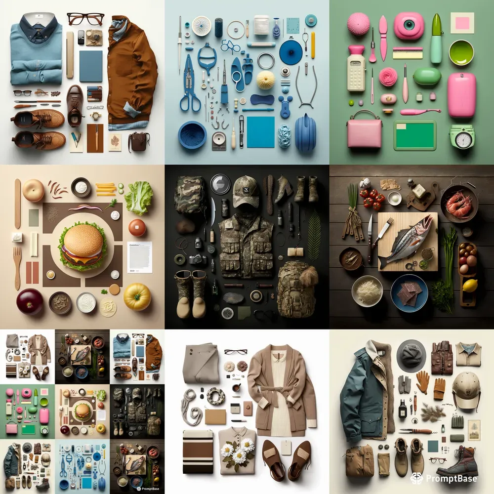 Knolling Professional Lighting Midjourney Prompt | PromptBase