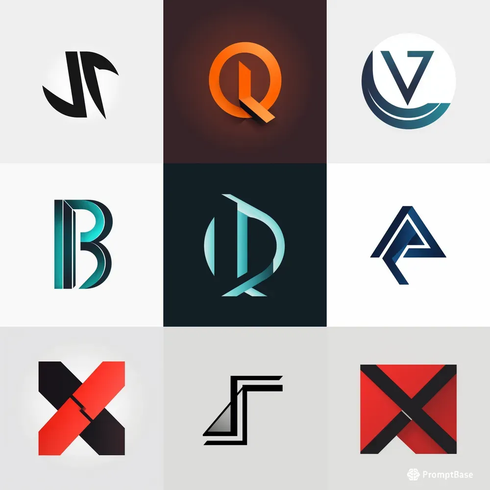 Abstract Minimal Lettermark Logos Midjourney Prompt | PromptBase