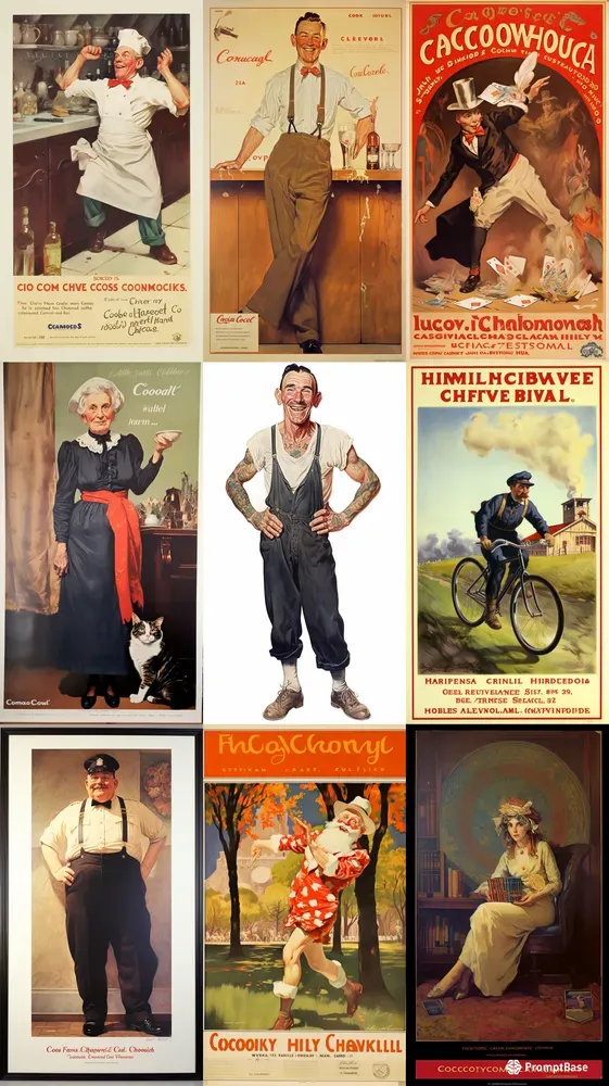 Vintage Character Posters Midjourney Prompt | PromptBase