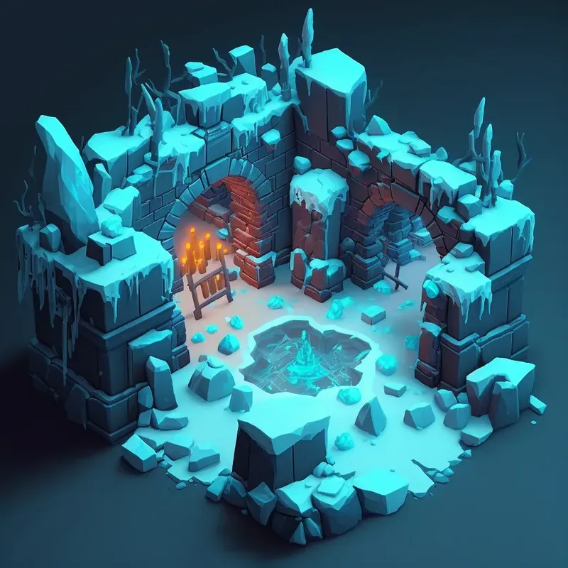 Isometric Game Dungeons Scenes Midjourney Prompt | PromptBase