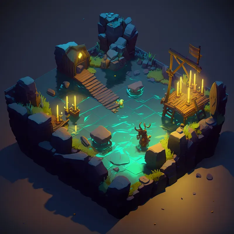 Isometric Game Asset Environments Midjourney Prompt | PromptBase