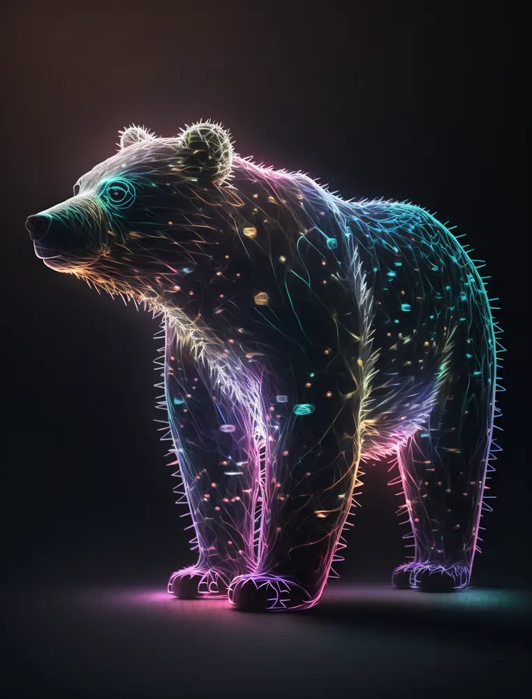 Colored Lighting Animals Midjourney Prompt | PromptBase