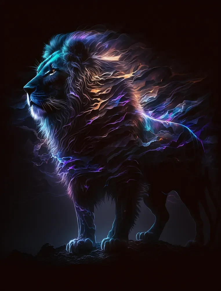 Colored Lighting Animals Midjourney Prompt | PromptBase