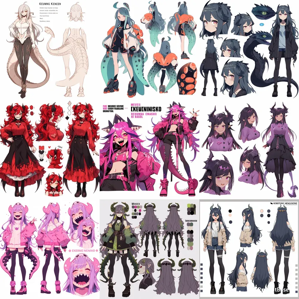 Monster Girl Character Designs Midjourney Prompt | PromptBase