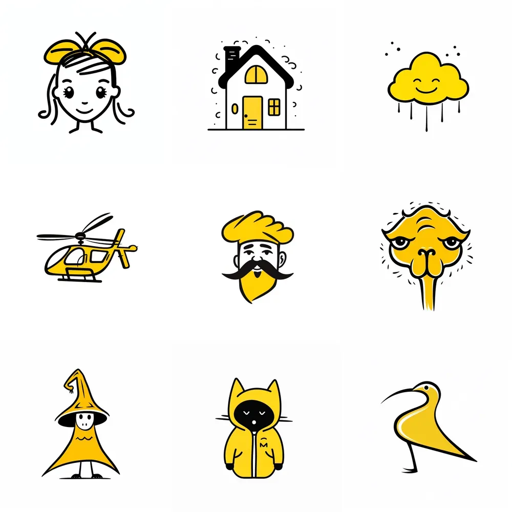 Bizarre Doodle Logos Midjourney Prompt | PromptBase