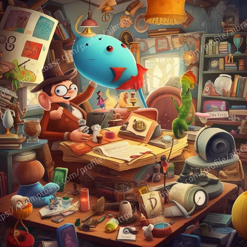 Hidden Object Books Midjourney Prompt | PromptBase