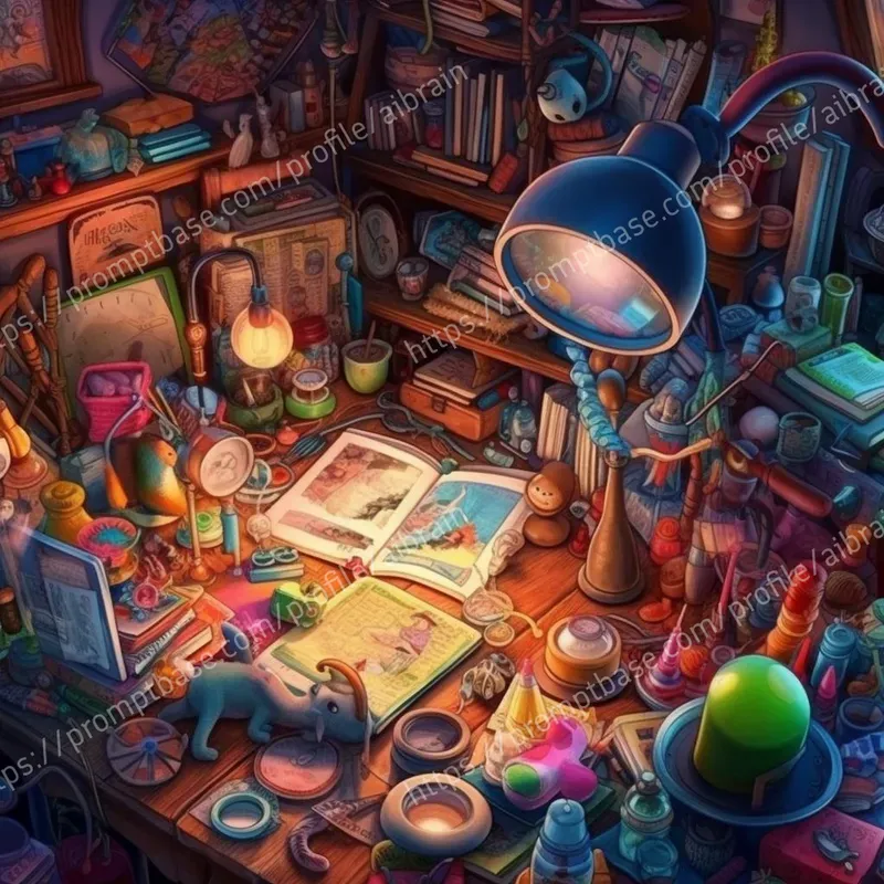 Hidden Object Books Midjourney Prompt | PromptBase