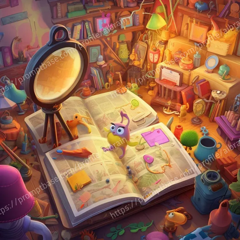 Hidden Object Books Midjourney Prompt | PromptBase
