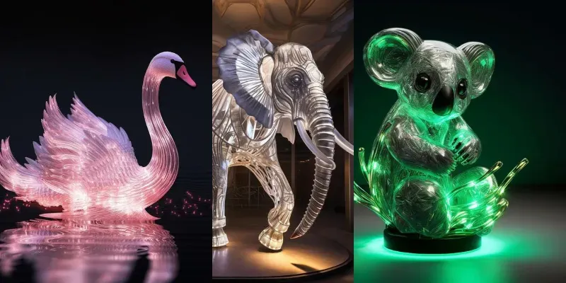 Animal Light Sculptures Midjourney Prompt | PromptBase