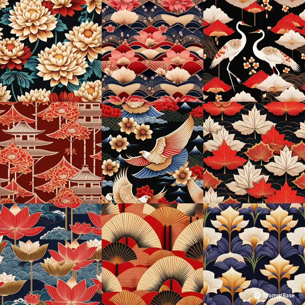Japanese Kimono Fabric Patterns Stable Diffusion Prompt | PromptBase