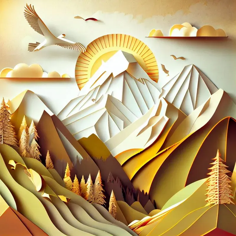 Paper Cut Landscapes Midjourney Prompt | PromptBase