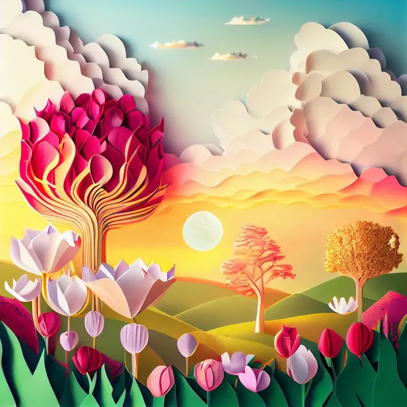 Paper Cut Landscapes Midjourney Prompt | PromptBase