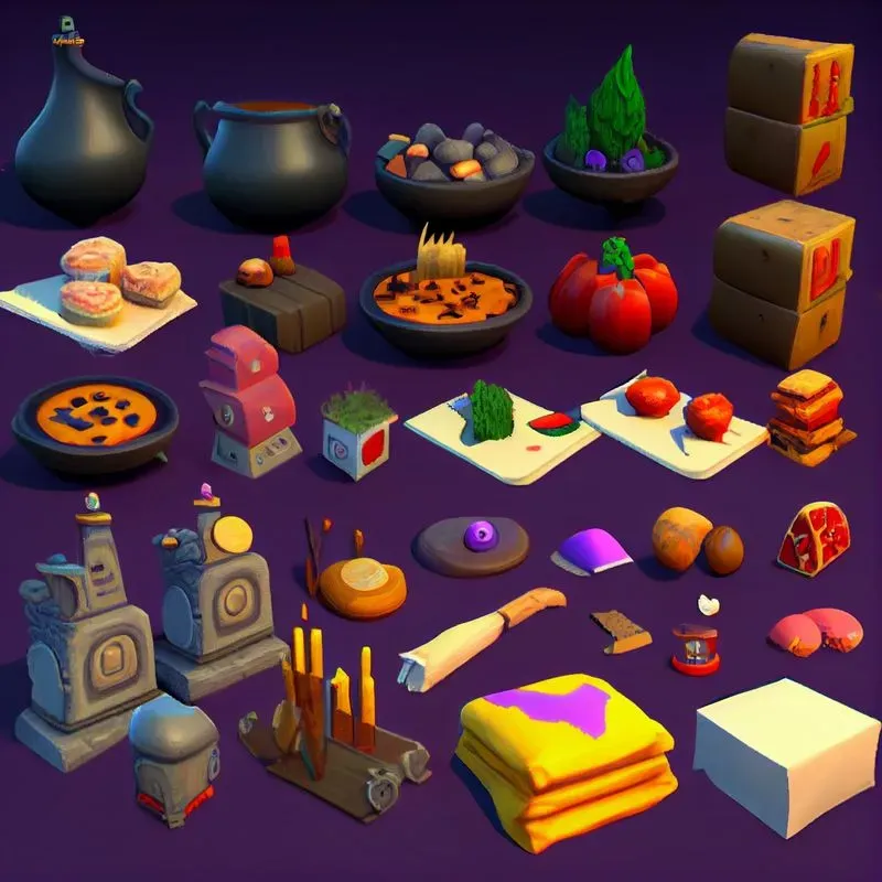 3D Game Asset Designs Midjourney Prompt | PromptBase