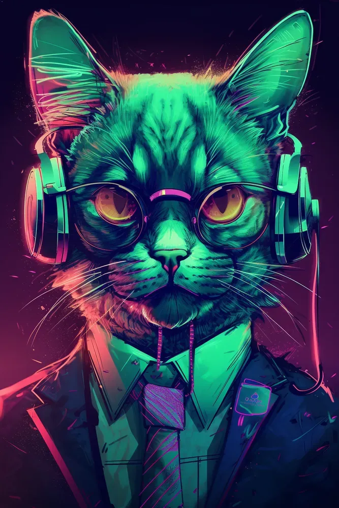 Futuristic Vaporwave Animals Midjourney Prompt | PromptBase
