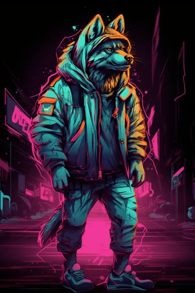 Futuristic Vaporwave Animals Midjourney Prompt | PromptBase