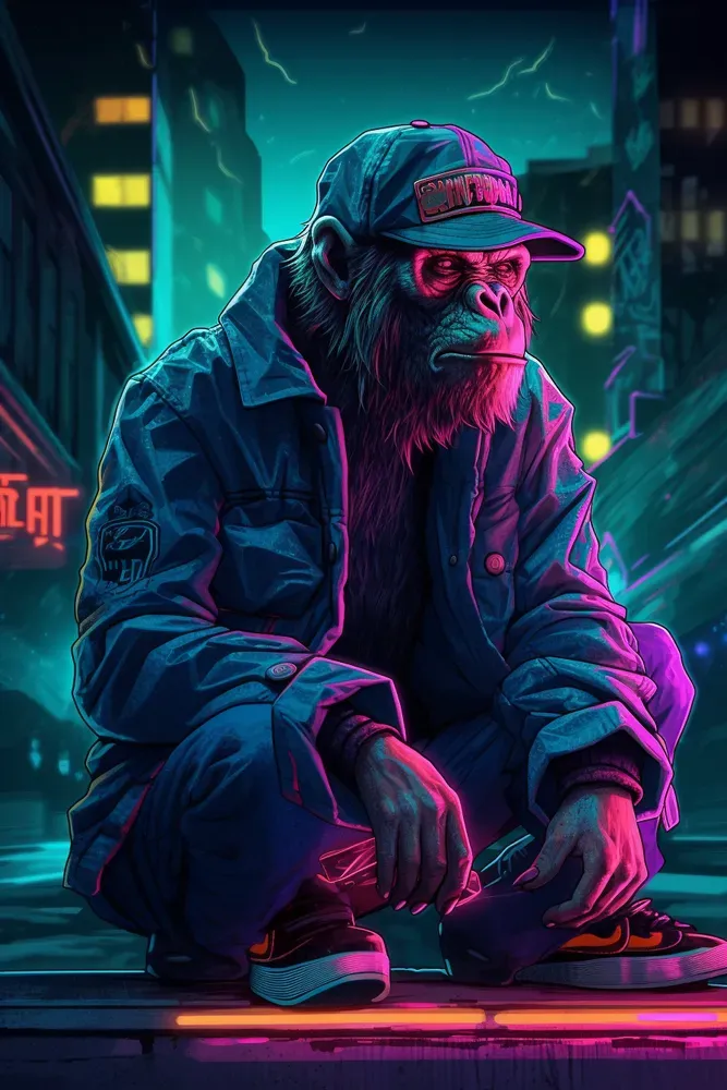 Futuristic Vaporwave Animals Midjourney Prompt | PromptBase