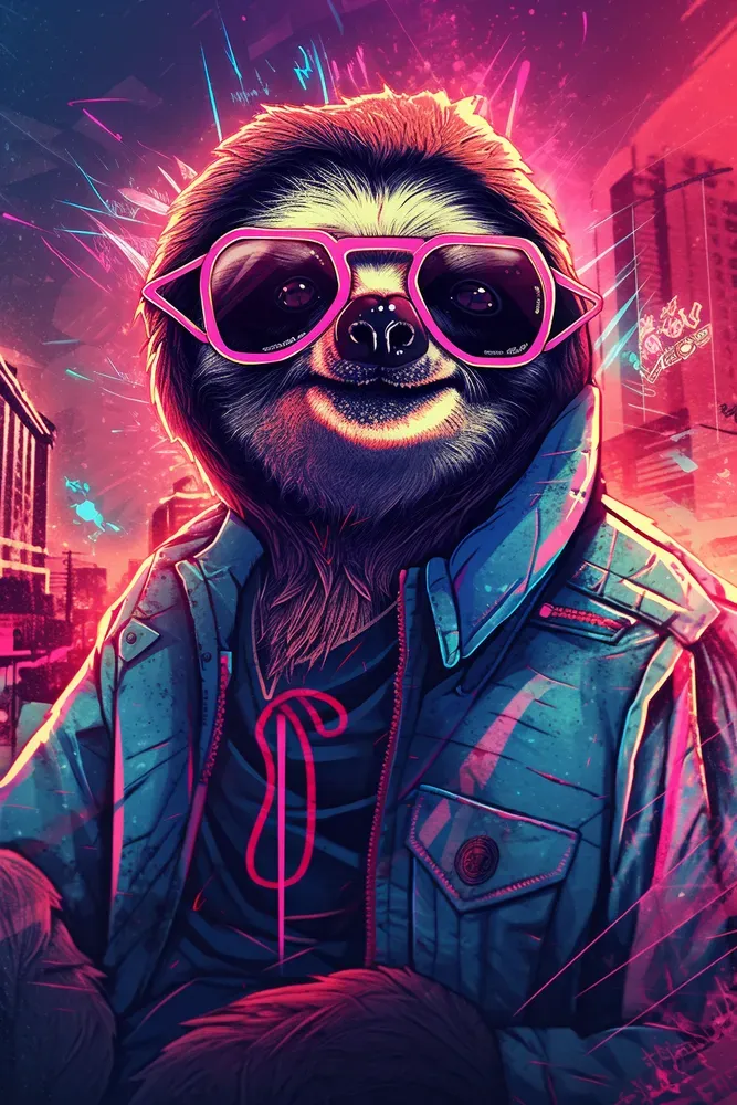 Futuristic Vaporwave Animals Midjourney Prompt | PromptBase