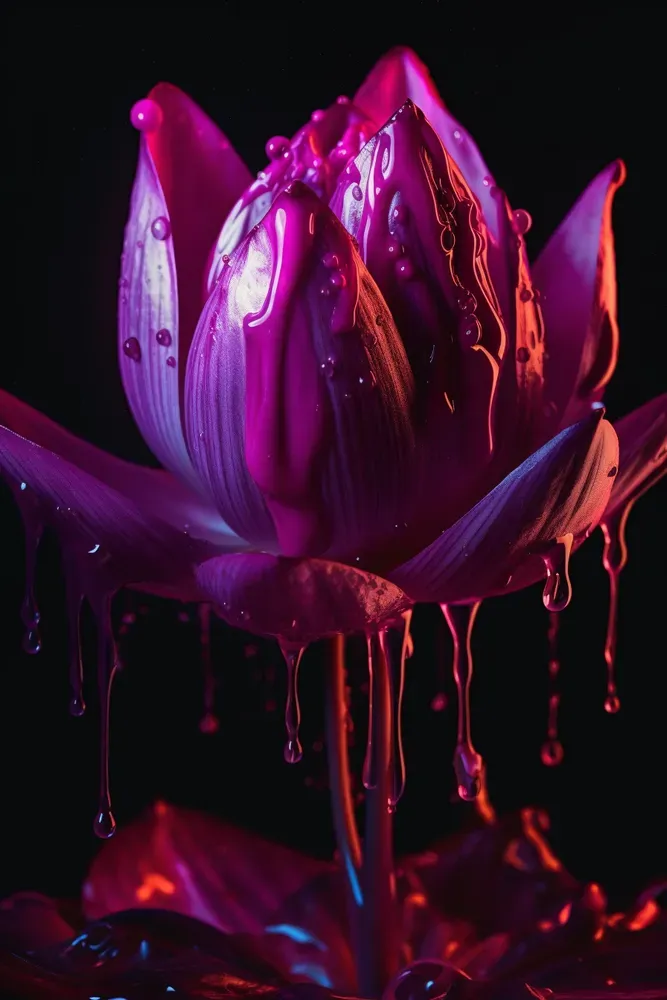 Realistic Dripping Flowers Midjourney Prompt | PromptBase