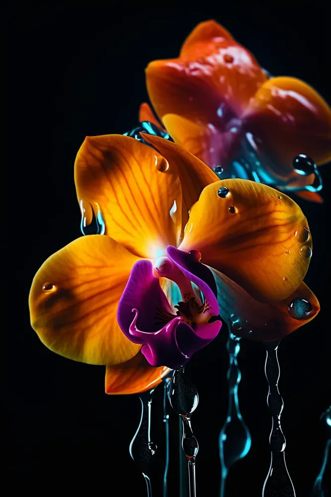 Realistic Dripping Flowers Midjourney Prompt | PromptBase