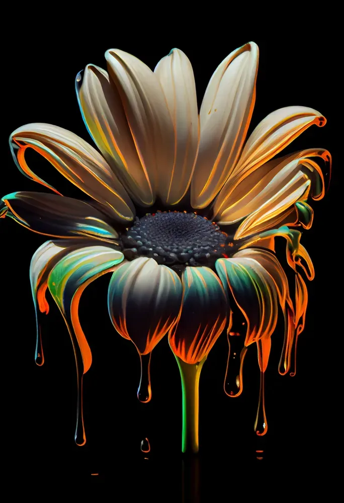 Realistic Dripping Flowers Midjourney Prompt | PromptBase