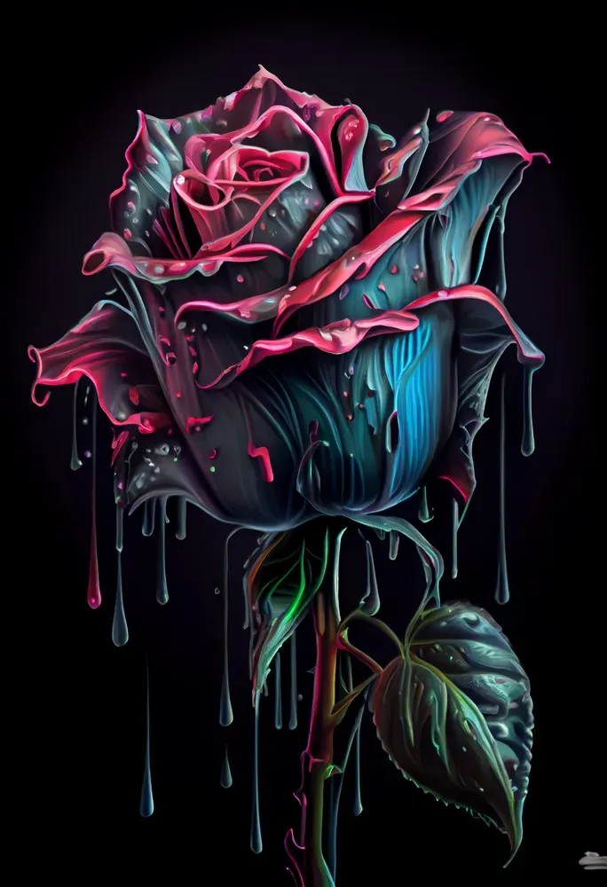 Realistic Dripping Flowers Midjourney Prompt | PromptBase