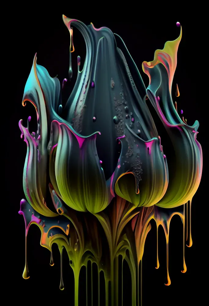 Realistic Dripping Flowers Midjourney Prompt | PromptBase