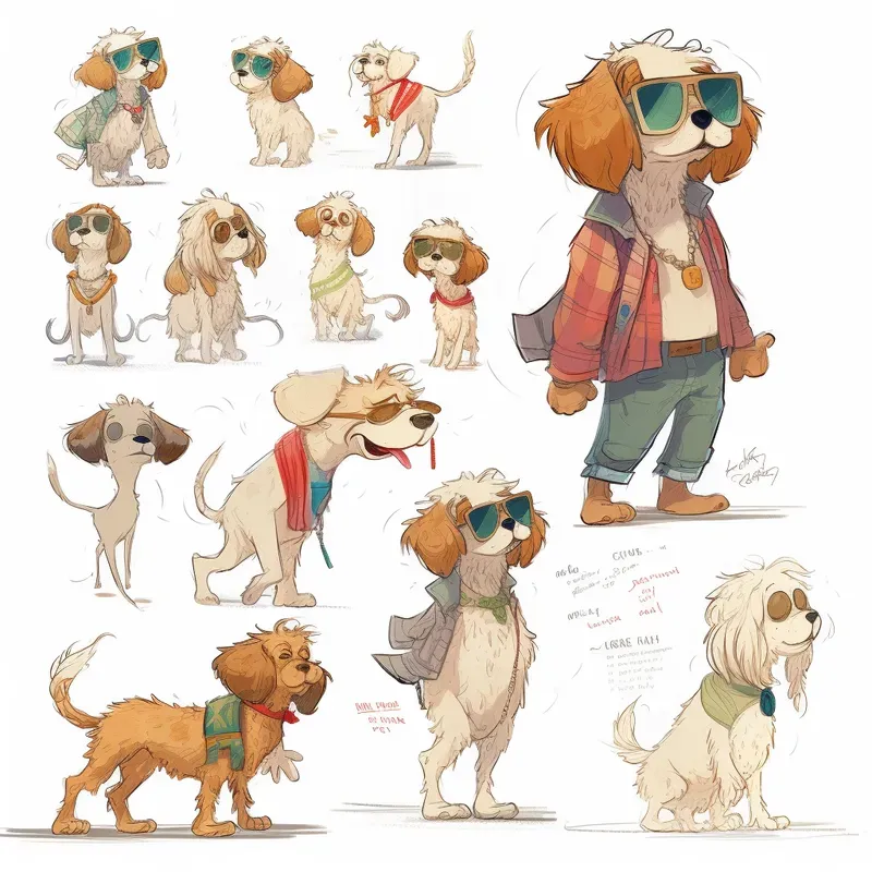 Cute Cartoon Character Concept Sheets Midjourney Prompt | PromptBase