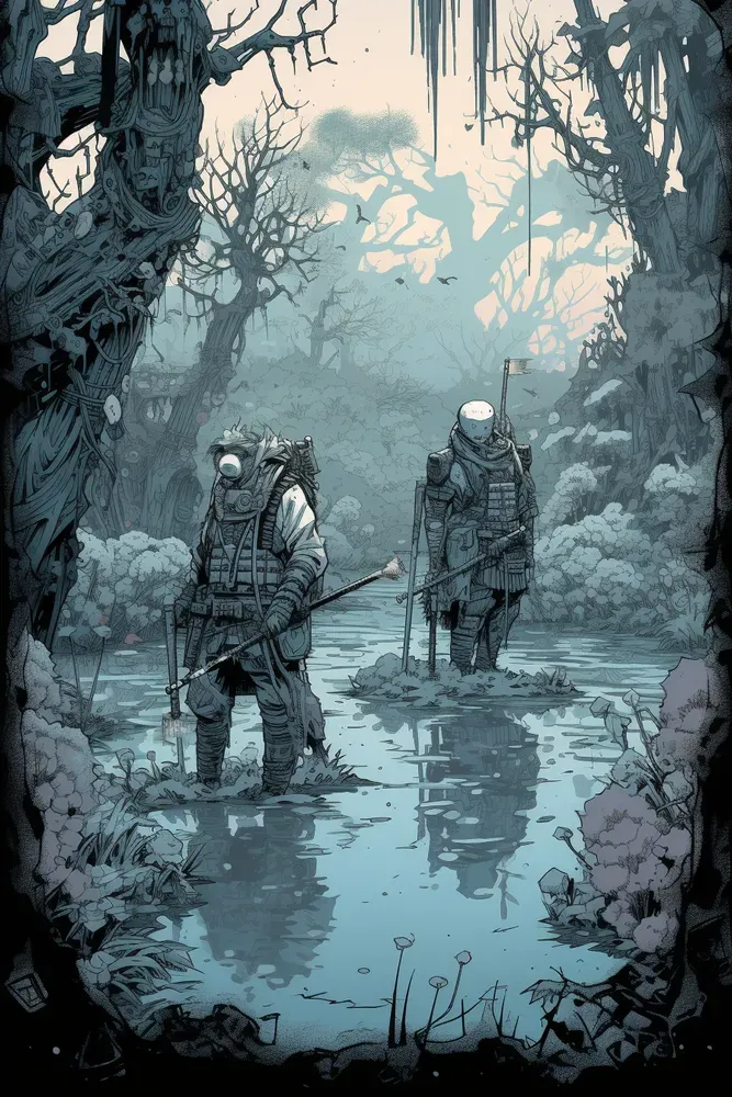 Dark Fantasy Ink Illustrations Midjourney Prompt | PromptBase