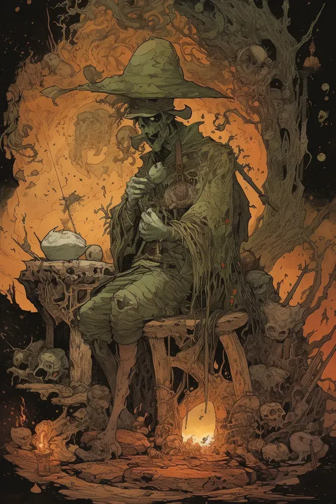 Dark Fantasy Ink Illustrations Midjourney Prompt | PromptBase