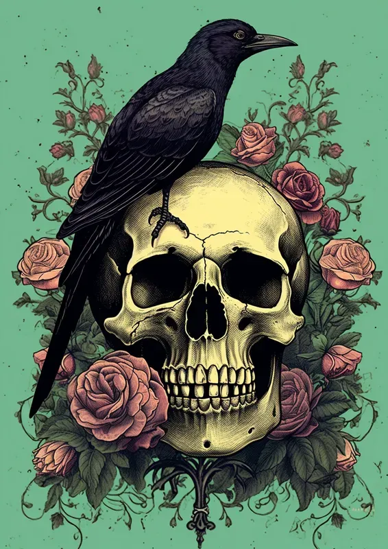 Vintage Hippie Floral Goth Posters Midjourney Prompt | PromptBase
