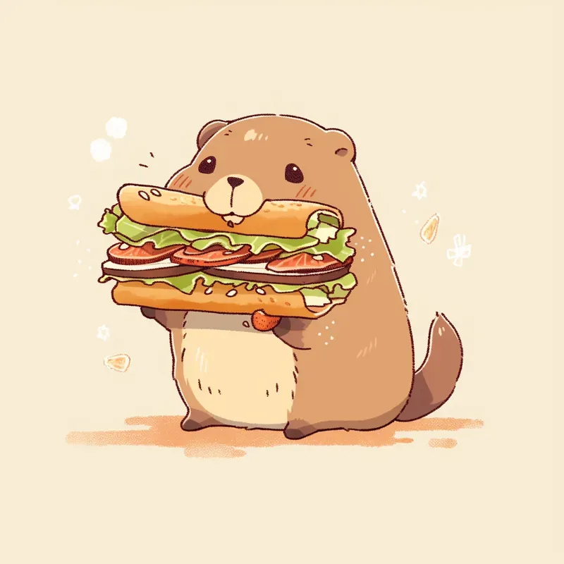 Kawaii Foodie Animals Cliparts Midjourney Prompt | PromptBase