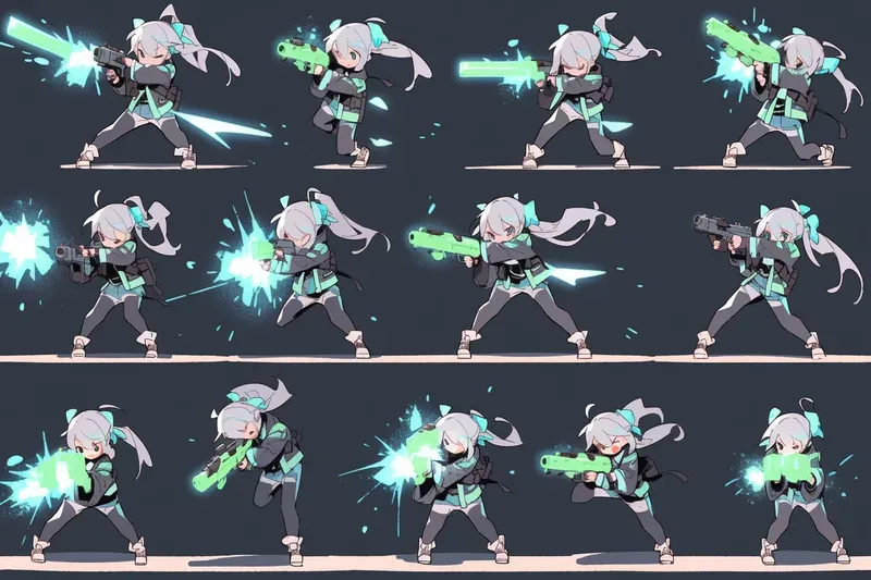 2D Game Anime Character Sprite Sheets Midjourney Prompt | PromptBase