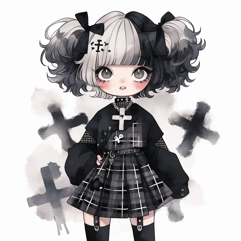 Kawaii Pastel Goth Anime Chibis Midjourney Prompt | PromptBase