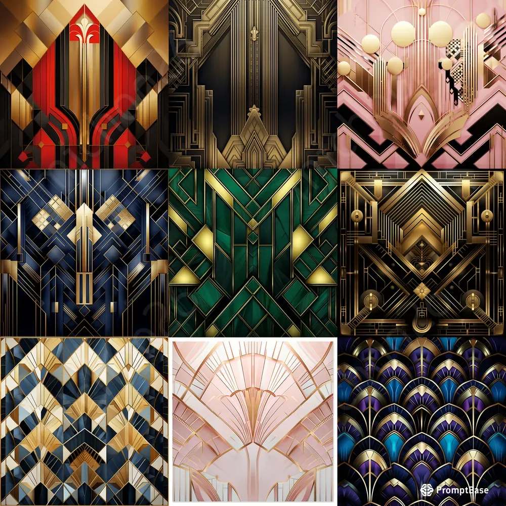 Glamour Deco Art Patterns Midjourney Prompt | PromptBase
