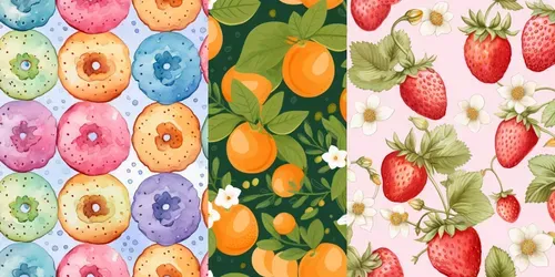 Cute Kawaii Foods Seamless Patterns Midjourney Prompt | PromptBase