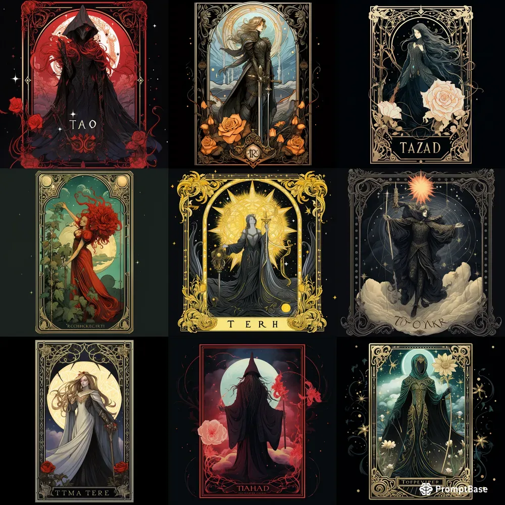 Sacred Tarot Cards Midjourney Prompt | PromptBase