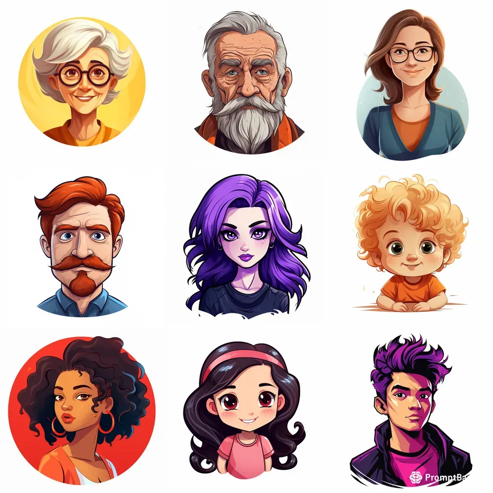 Cartoon Avatars Or Profile Pics Midjourney Prompt | PromptBase
