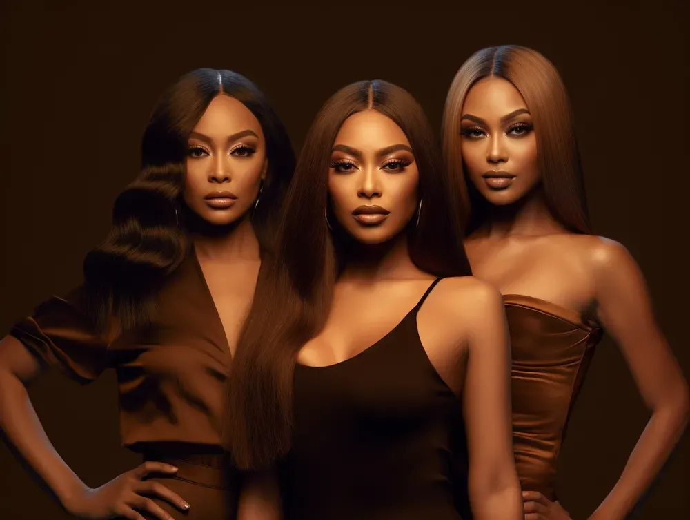 Black Women Hair Extensions Wig Models Midjourney Prompt Promptbase