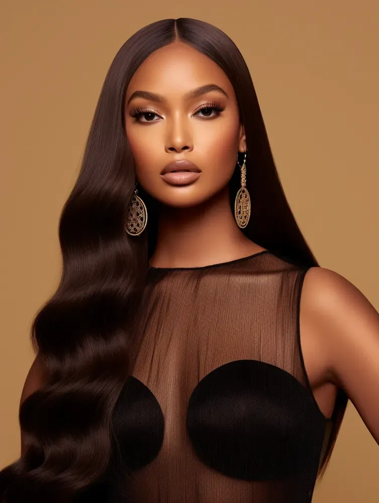 Black Women Hair Extensions Wig Models Midjourney Prompt Promptbase
