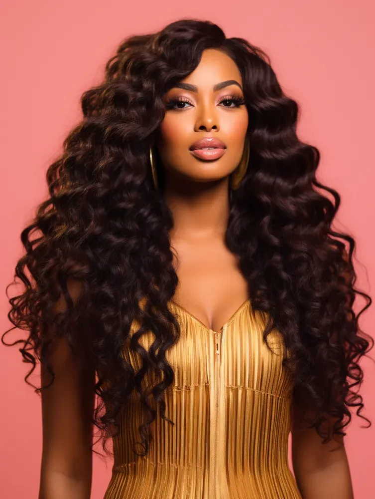 Black Women Hair Extensions Wig Models Midjourney Prompt Promptbase