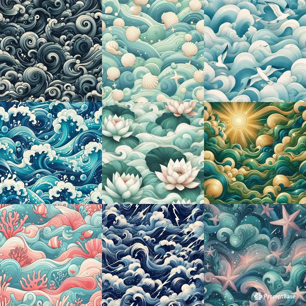 Calming Ocean Wave Patterns DALL·E Prompt | PromptBase
