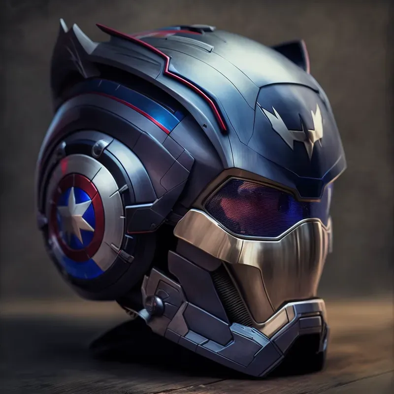 Superhero Motorcycle Helmets Midjourney Prompt | PromptBase