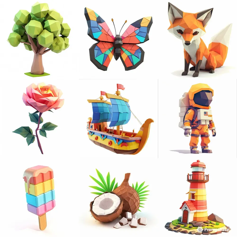 Vibrant Simple 3D Objects Midjourney Prompt | PromptBase