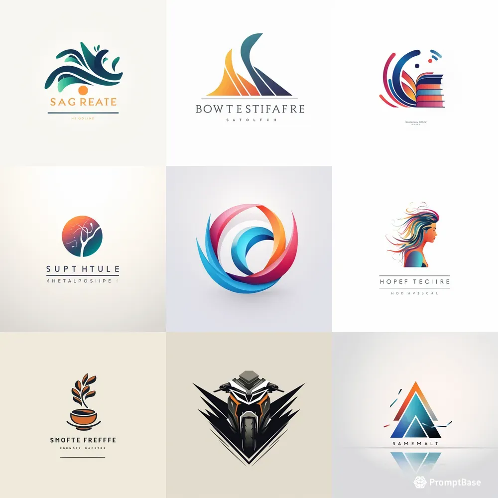Vibrant Duotone Minimalistic Logos Midjourney Prompt | PromptBase